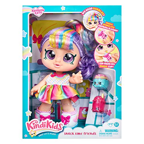 Kindi Kids Snack Time Friends - Pre-School Play Doll, Rainbow Kate - for Ages 3+ | Changeable Clothes and Removable Shoes - Fun Play, for Imaginative Kids