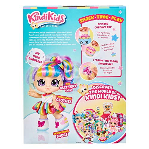 Kindi Kids Snack Time Friends - Pre-School Play Doll, Rainbow Kate - for Ages 3+ | Changeable Clothes and Removable Shoes - Fun Play, for Imaginative Kids