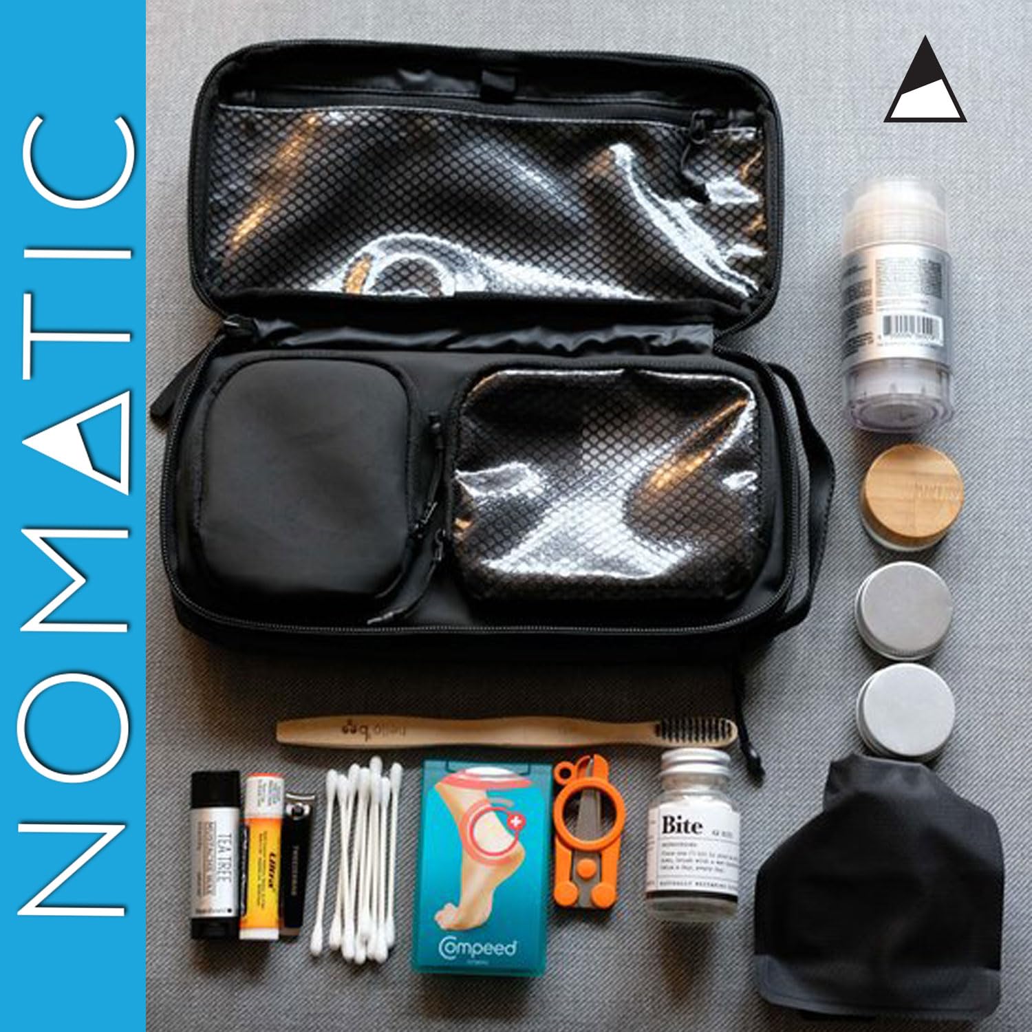 NOMATIC Toiletry Bag for Travel - Great for Travel Size Toiletries - Travel Essentials Wash Bag - Travel Makeup Bag, (Black), Large V2