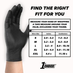 1st Choice Black Gloves Disposable Latex Free - Nitrile Gloves XL Black Nitrile Gloves for Cooking - 6 mil, Box of 100