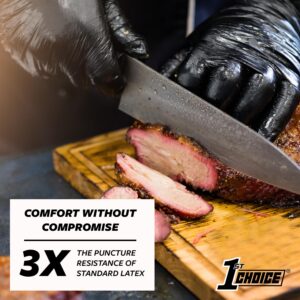 1st Choice Black Gloves Disposable Latex Free - Nitrile Gloves XL Black Nitrile Gloves for Cooking - 6 mil, Box of 100