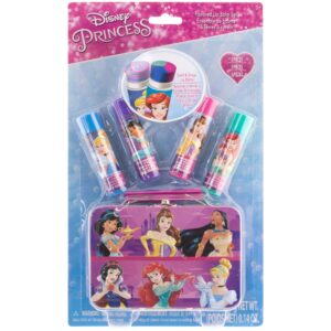 Townley Girl Disney Princess Swirl Lip Balm with Storage Tin, 5 Count