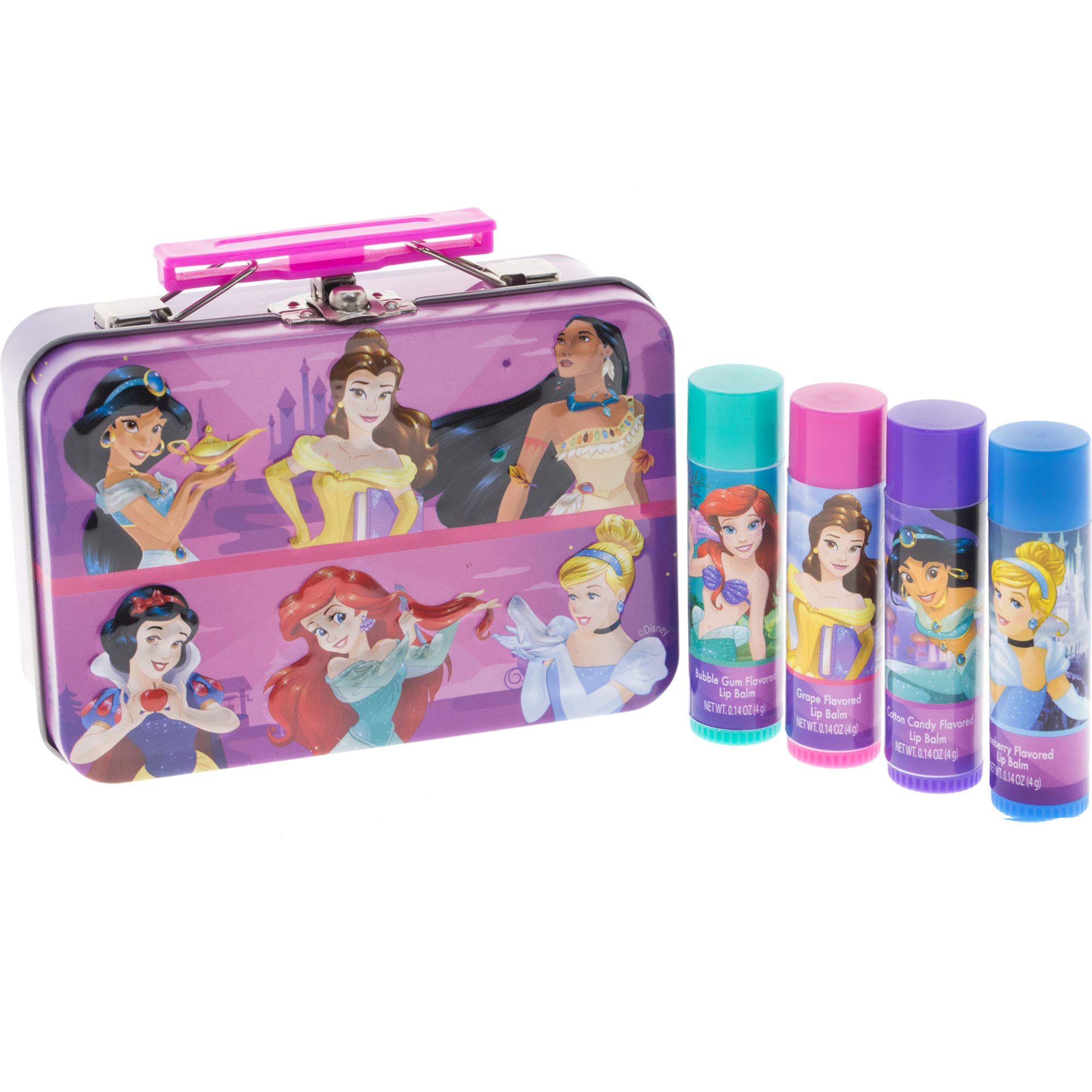 Townley Girl Disney Princess Swirl Lip Balm with Storage Tin, 5 Count