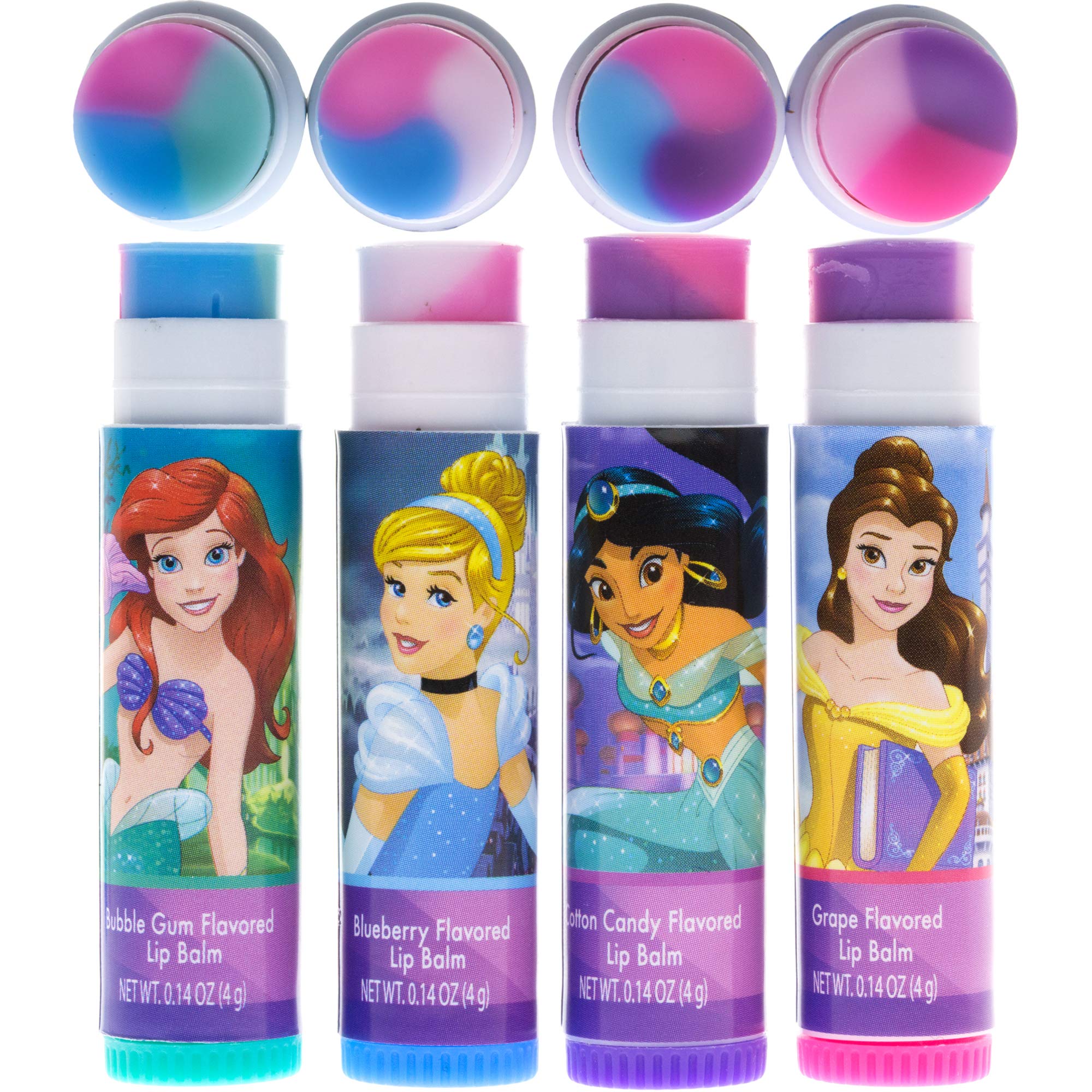 Townley Girl Disney Princess Swirl Lip Balm with Storage Tin, 5 Count