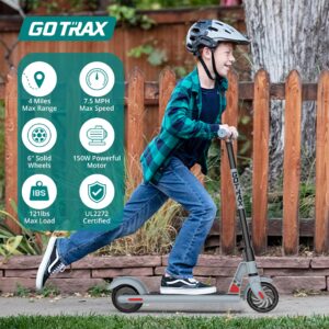 Gotrax GKS Electric Scooter, Kick-Start Boost and Gravity Sensor Kids Electric Scooter, 6" Wheels UL Certificated E Scooter for Kids Age of 6-12 (Black)