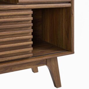 Modway Render Three-Tier Display Storage Cabinet Stand, Walnut