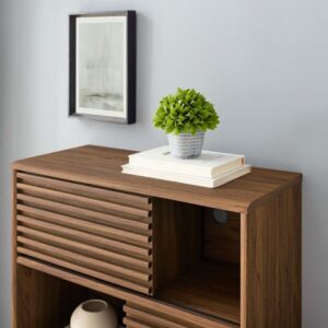 Modway Render Three-Tier Display Storage Cabinet Stand, Walnut