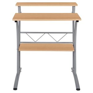 Flash Furniture Clifton Maple Computer Desk with Top and Lower Storage Shelves 28 Inch