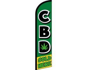 cbd sold here king sized windless flag | 11.5ft x 2.5ft cbd flag sign for advertising marketing| weatherproof polyester flags for business advertising (hardware not included)