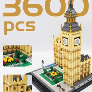 dOvOb Real Big Ben Micro Building Blocks Set (3600PCS) - World Famous Architectural Model Toys Gifts for Kid and Adult