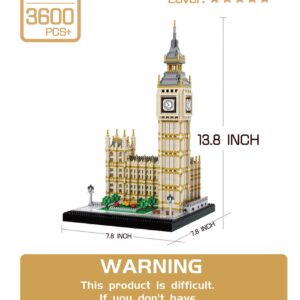 dOvOb Real Big Ben Micro Building Blocks Set (3600PCS) - World Famous Architectural Model Toys Gifts for Kid and Adult