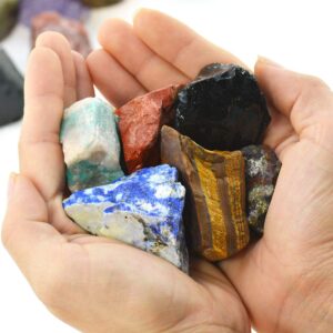 UU UNIHOM 3 lbs Bulk Rough Madagascar Stones Mix - Large 1" Natural Raw Stones Crystal for Tumbling, Cabbing, Fountain Rocks, Decoration,Polishing, Wire Wrapping, Wicca & Reiki Crystal Healing