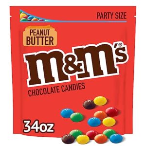 m&m's peanut butter milk chocolate candy, party size, 34 oz bag