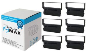 suppliesmax compatible replacement for citizen dp-600/650/cbm-710/750/idp-3516/3530/4540 black p.o.s. printer ribbons (6/pk) (ir-61b)