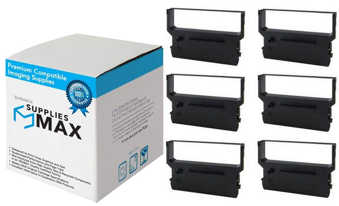 SuppliesMAX Compatible Replacement for Citizen DP-600/650/CBM-710/750/iDP-3516/3530/4540 Black P.O.S. Printer Ribbons (6/PK) (IR-61B)