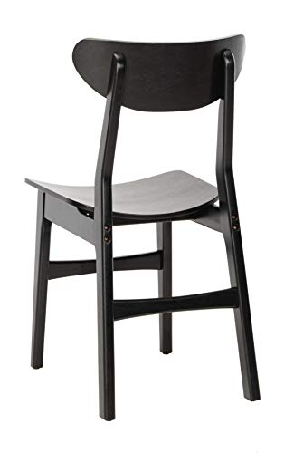 Safavieh Home Lucca Retro Black Dining Chair, Wood, Set of 2