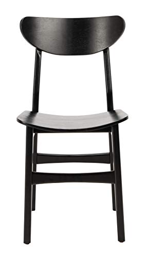 Safavieh Home Lucca Retro Black Dining Chair, Wood, Set of 2