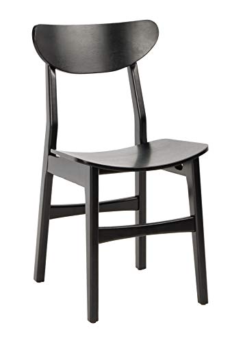 Safavieh Home Lucca Retro Black Dining Chair, Wood, Set of 2