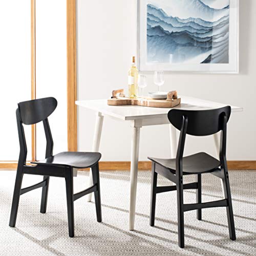 Safavieh Home Lucca Retro Black Dining Chair, Wood, Set of 2