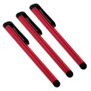 tek styz premium stylus compatible with your plantronics backbeat fit black 3100 p/n 211855-99 with custom capacitive touch 3 pack! (red)