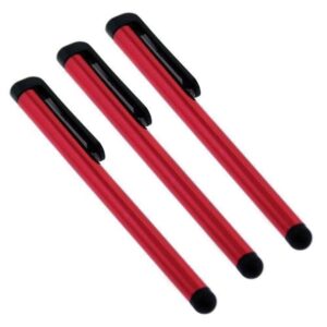 tek styz premium stylus compatible with your plantronics backbeat fit 2100 with custom capacitive touch 3 pack! (red)