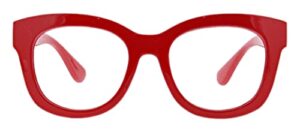 peepers by peeperspecs oprah's favorite women's center stage oversized blue light blocking reading glasses - red +1.50