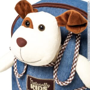 Naturally KIDS Dog Toddler Backpack, Dog Stuffed Animals, Stuffed Dog for Toddlers Boys Girls