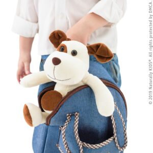 Naturally KIDS Dog Toddler Backpack, Dog Stuffed Animals, Stuffed Dog for Toddlers Boys Girls