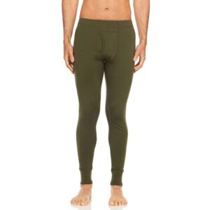 men’s 100% merino wool bottoms midweight base layer pants - multi use long johns - thermal underwear - hiking men's base layer - hiking men's base layer - olive drab - medium