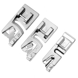 3 pieces narrow rolled hem sewing machine presser foot set for singer, brother, janome, kenmore, and more household multi-function sewing machines (3mm, 4mm, 6mm)