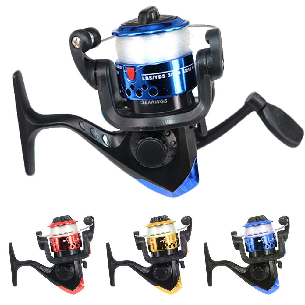 FAgdsyigao 3 Bearing Balls Fishing Reel,Mini High Speed Spinning Fishing Reel with 60m Transparent Line Blue