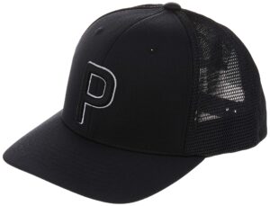 puma golf 2020 men's trucker p hat (men's, puma black,one size)