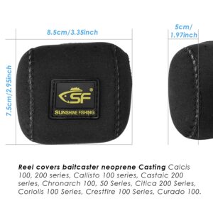 SF Low Profile Neoprene Baitcaster Reel Covers Casting Protective Reel Case fit 50 100 200 Series Baitcaster Right Hand/1 pack