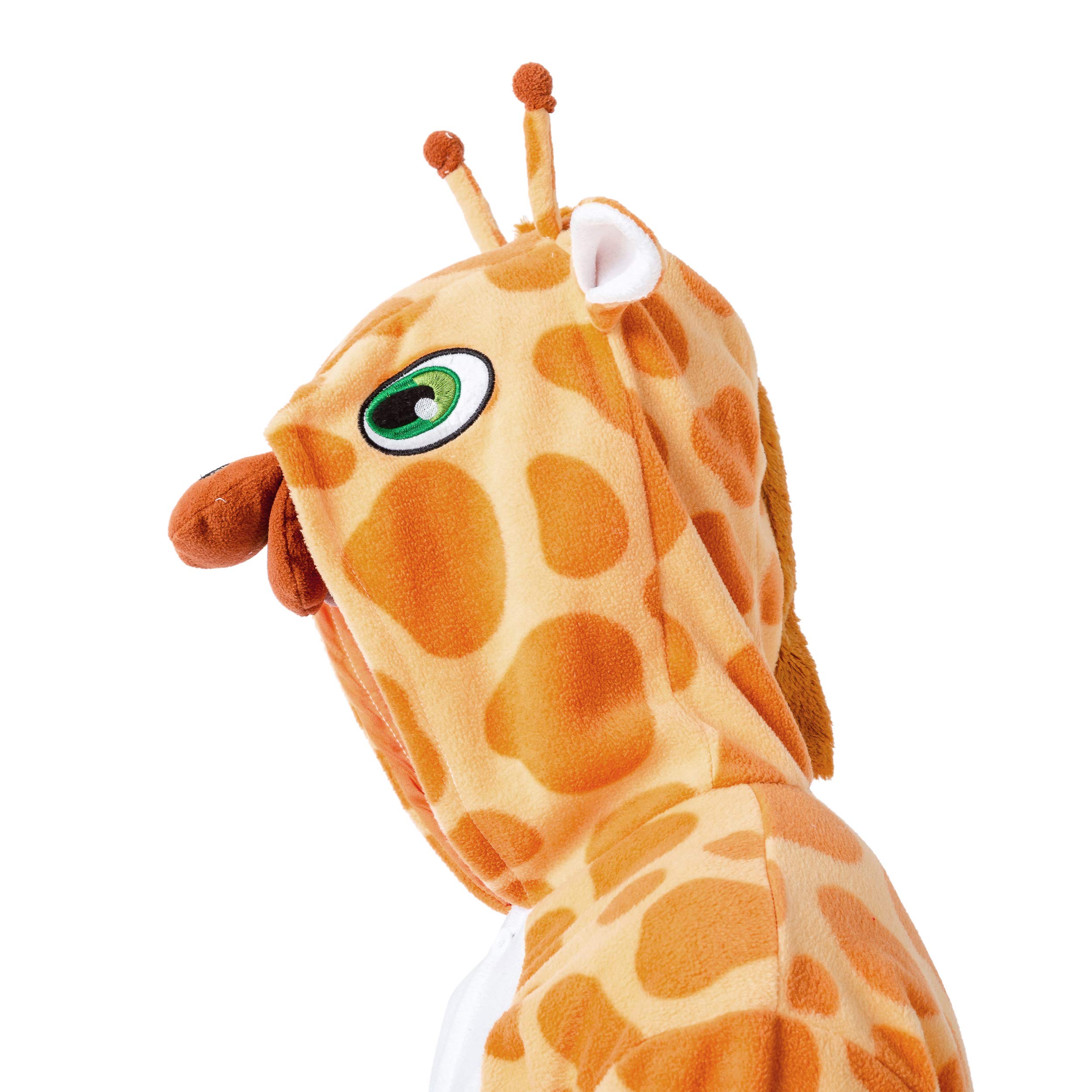 Spooktacular Creations Unisex Adult Giraffe Jumpsuit Pajama Plush Giraffe Costume with Hat and Tail for Dress Up Party Role Playing Themed Parties Halloween Costume (Medium) Yellow