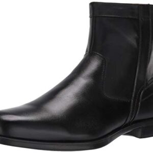 Florsheim Men's Medfield Plain Toe Zip Boot Fashion, Black, 14 Wide