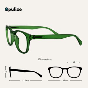 OPULIZE Pop Reading Glasses 2 Pack Fun Round Matt Frame Moss Green Spring Hinges Scratch Resistant Mens Womens RR2-6 +2.00