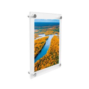 Missartist 11x14 Wall Mount Acrylic Picture Frame Double Panel Floating Frameless Acrylic Photo Frame Certificate Document Frame Display (11 x 14)