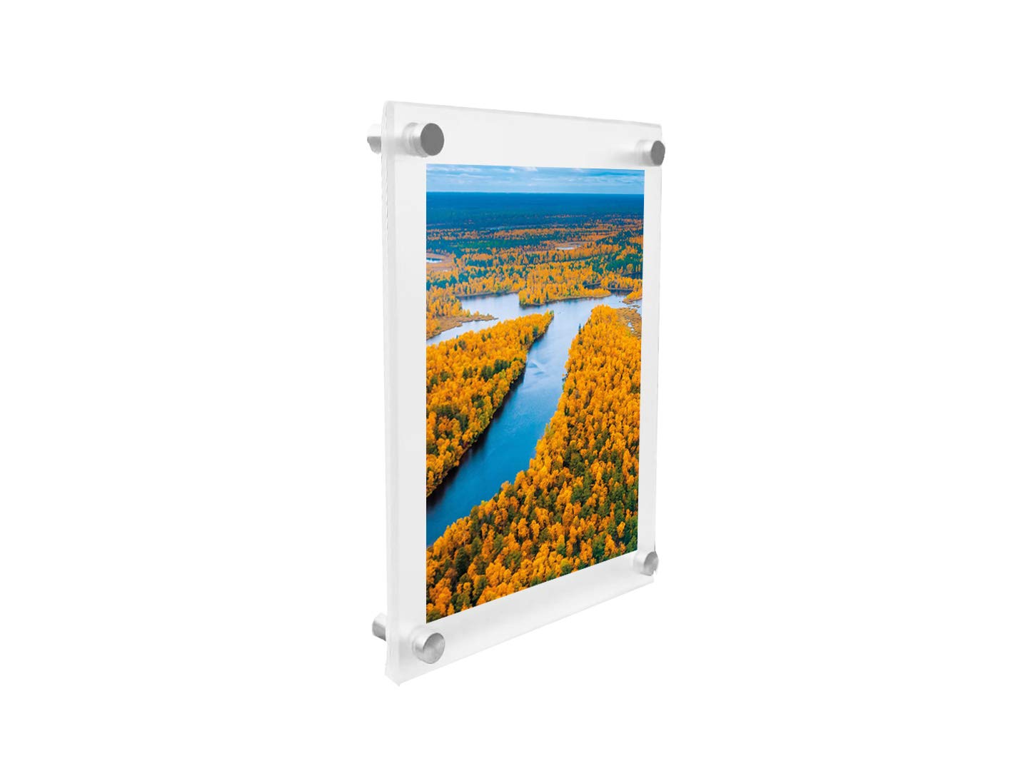 Missartist 11x14 Wall Mount Acrylic Picture Frame Double Panel Floating Frameless Acrylic Photo Frame Certificate Document Frame Display (11 x 14)