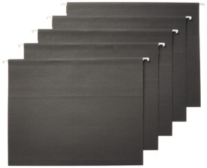 amazon basics hanging file folders, letter size, black, 25-pack