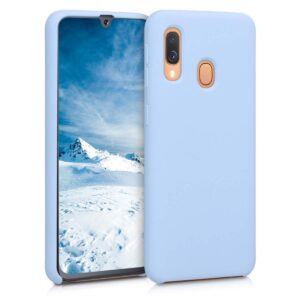 kwmobile case compatible with samsung galaxy a40 case - tpu silicone phone cover with soft finish - light blue matte