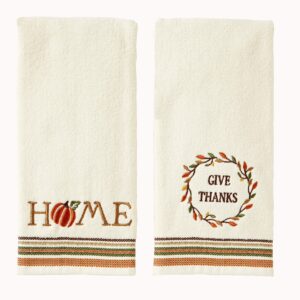 skl home harvest give thanks/home hand towel set, natural 2 count, small