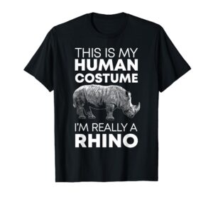 funny human costume rhino vintage rhinoceros love t-shirt