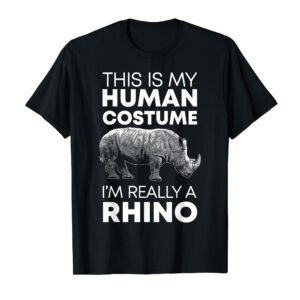 Funny Human Costume Rhino Vintage Rhinoceros Love T-Shirt