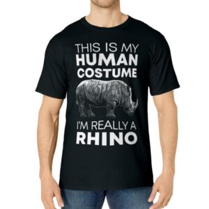 Funny Human Costume Rhino Vintage Rhinoceros Love T-Shirt