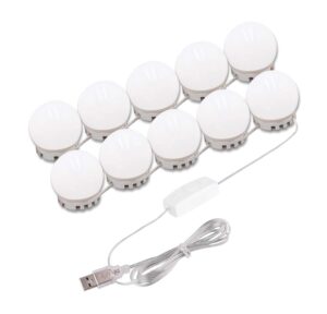 hollywood led vanity lights strip kit with 14 dimmable light bulbs for full body length makeup mirror, wall mirror, plug in vanity mirror lights with power supply, 3 color modes, mirror not included