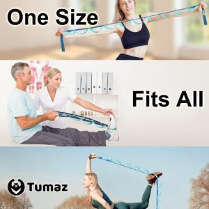 Tumaz Stretching Strap - 10 Loops & Non-Elastic Yoga Strap - The Perfect Home Workout Stretch Strap for Physical Therapy, Yoga, Pilates, Flexibility - [Extra Thick, Durable, Soft]