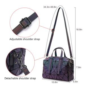 LOVEVOOK Geometric Luminous Crossbody Bags for Women Holographic Reflective Handbags Shoulder bags