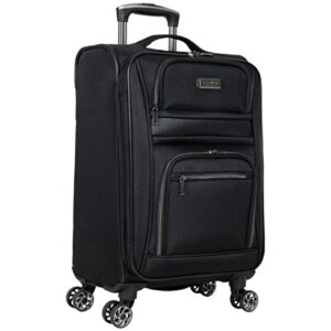 Kenneth Cole REACTION Rugged Roamer Lightweight Softside Expandable 8-Wheel Spinner Luggage, Black, 2-Piece (20” Carry-On/28” Check Size)