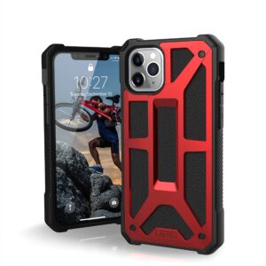 urban armor gear uag designed for iphone 11 pro [5.8-inch screen] monarch feather-light rugged [crimson] military drop tested iphone case