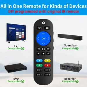 tiebutie Pre-programmed Media Remote Control Compatible with Xbox One, Xbox One S, Xbox One X - All in One Universal Control for Xbox Remote, LG & Vizio TV Remote with 7 Learning Programmed Keys